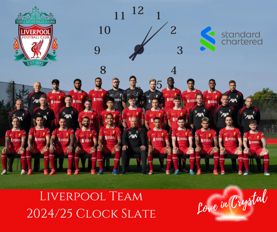 Liverpool Squad 2025/2025 Clock Slate – Love in Crystal